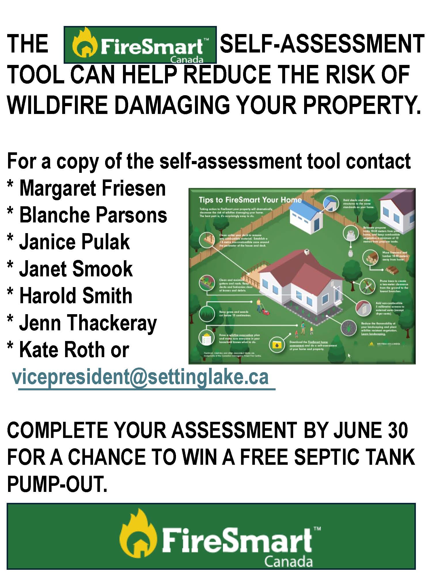 Self Assessment Poster for FireSmart – Setting Lake Cottage Owners ...